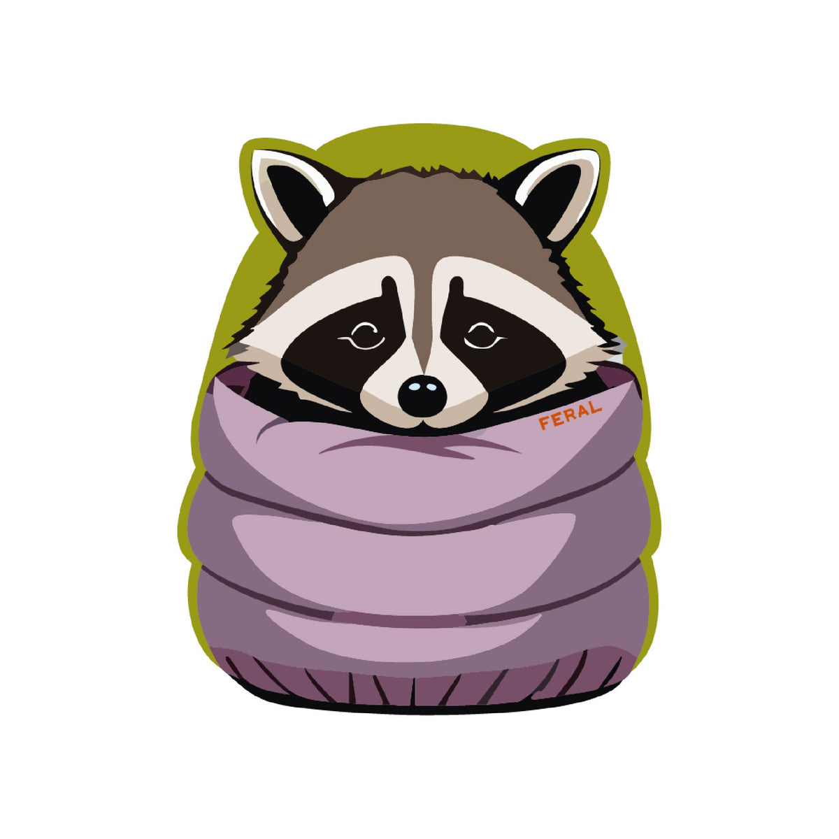 FERAL Down Raccoon Sticker | FERAL