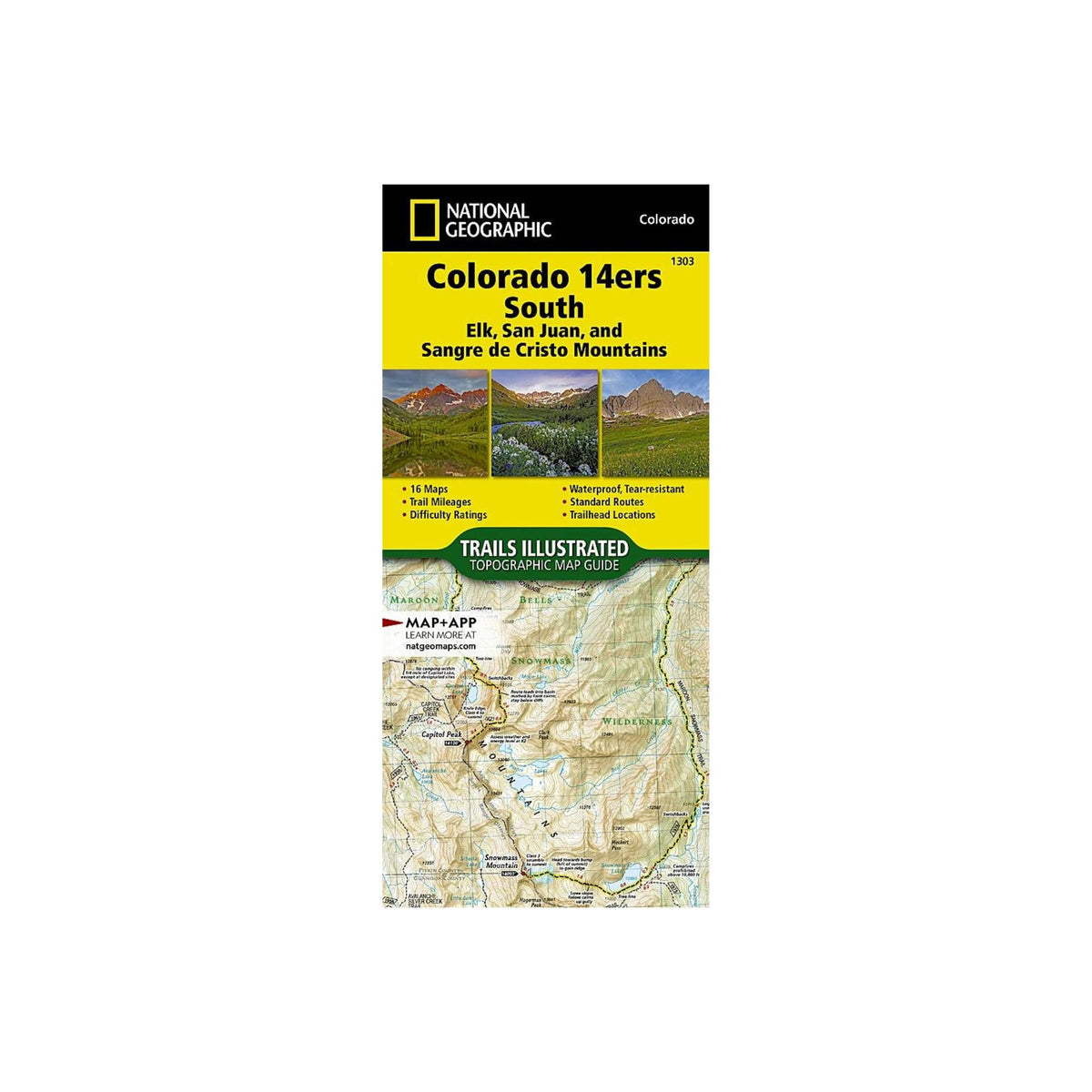 National Geographic 1303: Colorado 14ers South Map Guide (San Juan, Elk ...