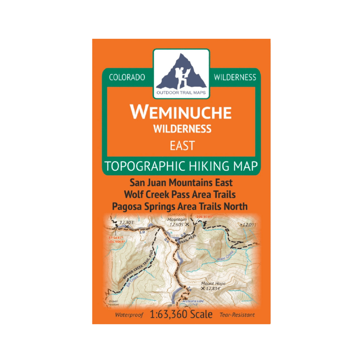 Outdoor Trail Maps Weminuche Wilderness East Map | FERAL