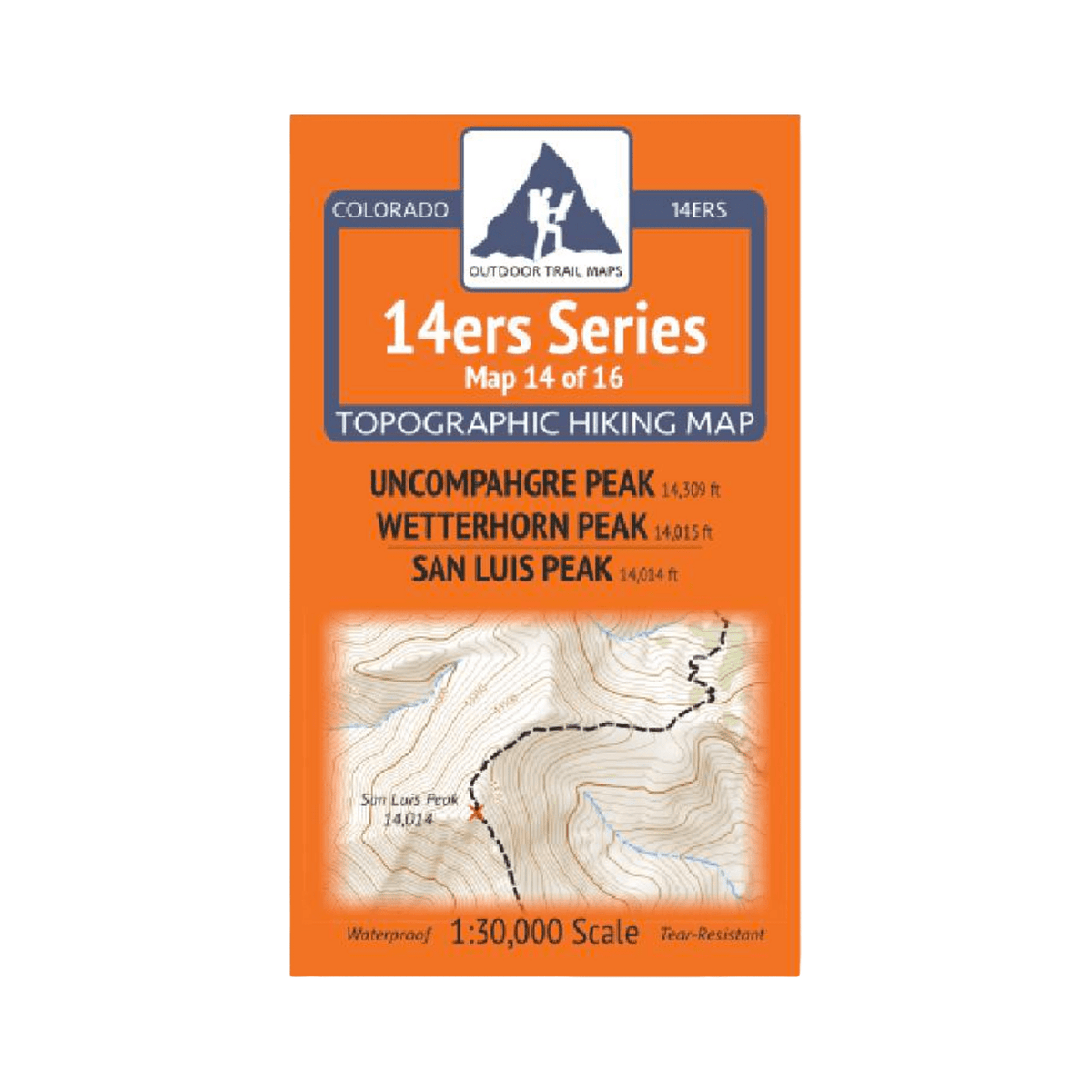 Outdoor Trail Maps 14er Series Map 14/16: Uncompahgre/Wetterhorn/San ...
